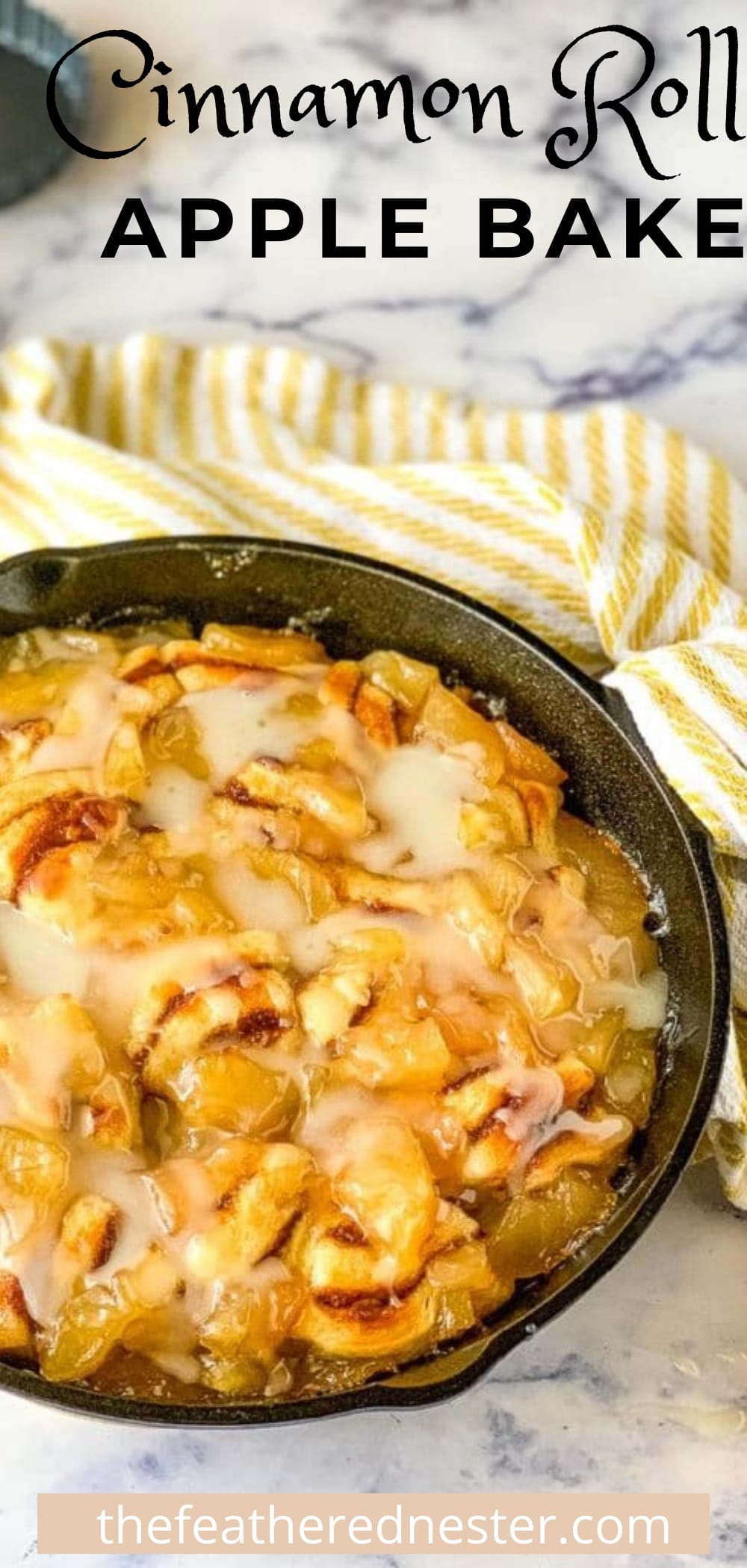 Cinnamon Roll Apple Bake (2 Simple Ingredients!) - The Feathered Nester