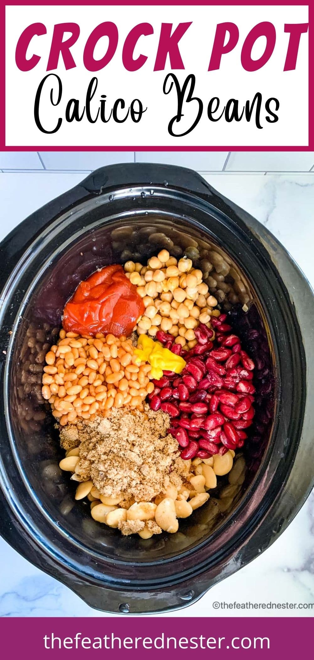 Slow Cooker Calico Beans - The Feathered Nester