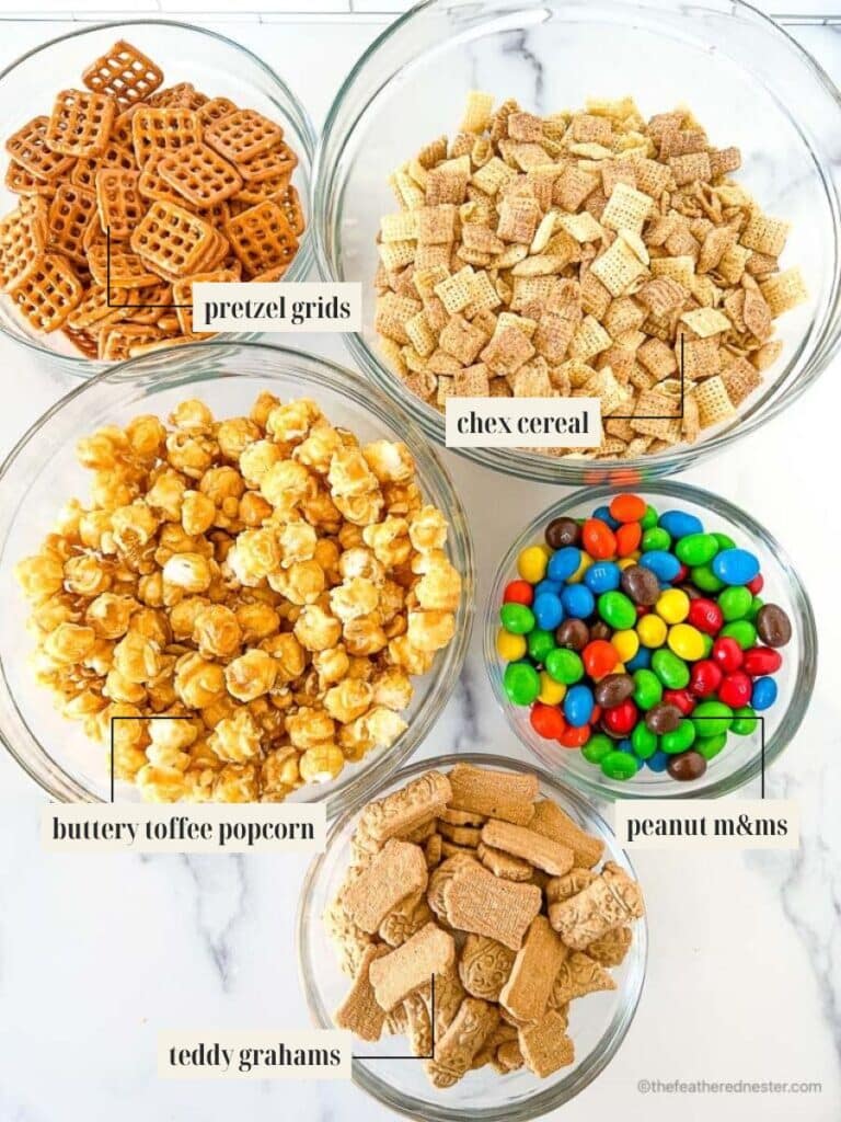 Chex Party Mix Recipe with M&Ms - The Feathered Nester