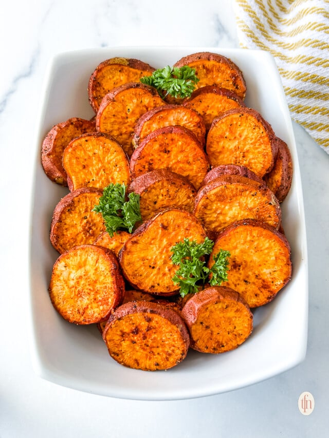 Baked Sweet Potato Slices - The Feathered Nester