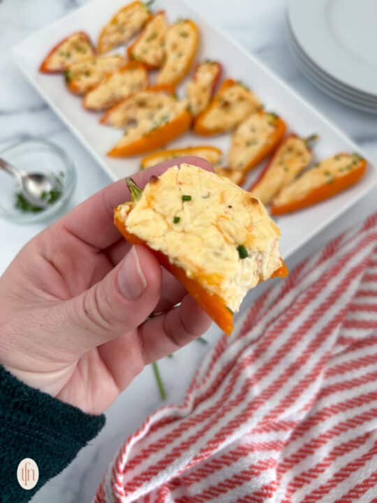Cream Cheese Stuffed Mini Peppers - The Feathered Nester