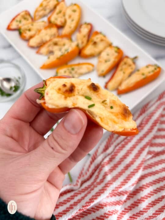 Cream Cheese Stuffed Mini Peppers - The Feathered Nester
